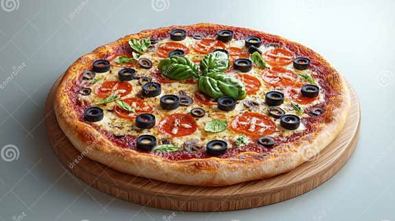 Checkerboard Pattern Pizza in Minimalistic 3D Rendering Stock ...