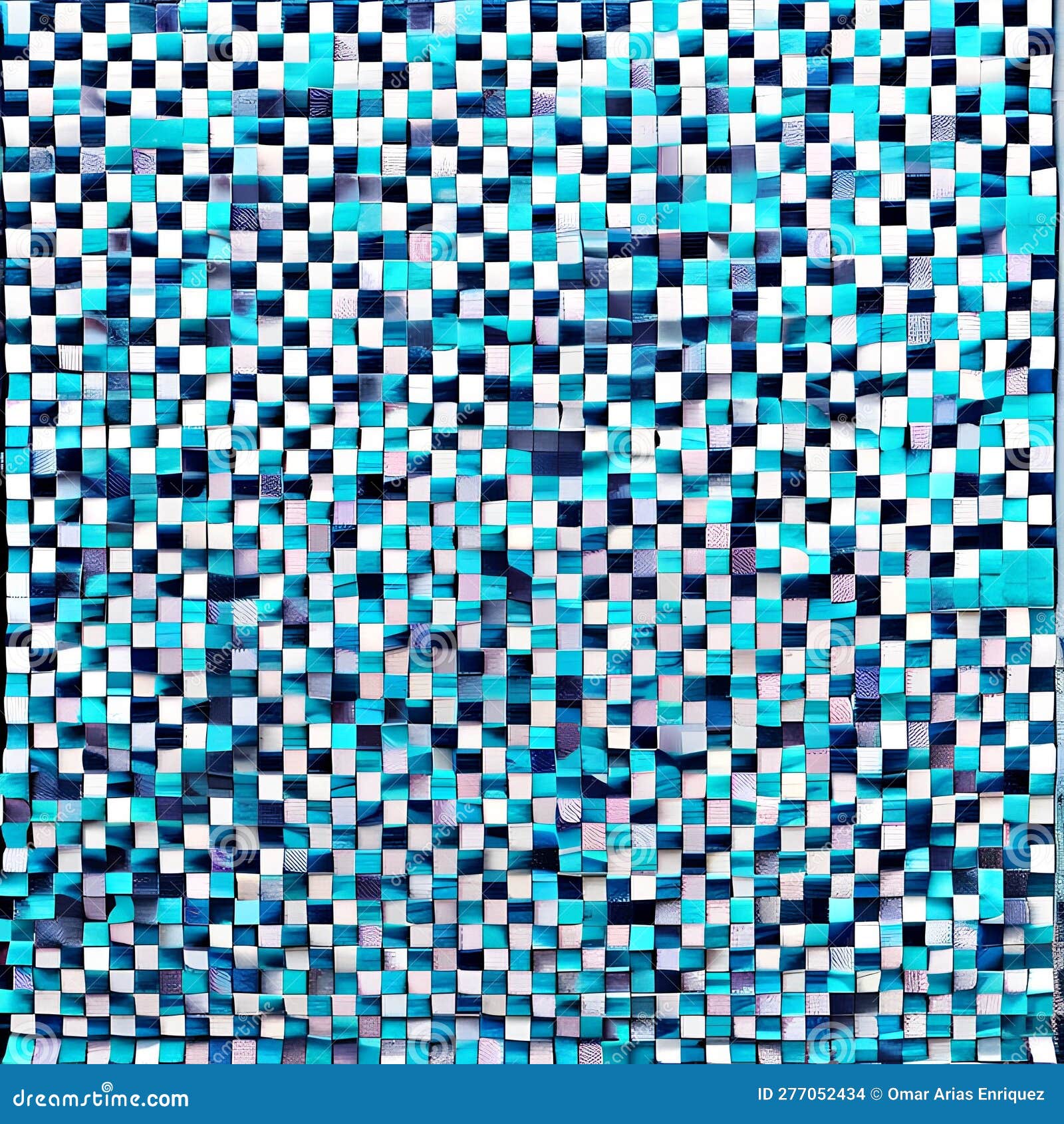 A Checkerboard Pattern of Squares in Shades of Blue and Green, with a ...