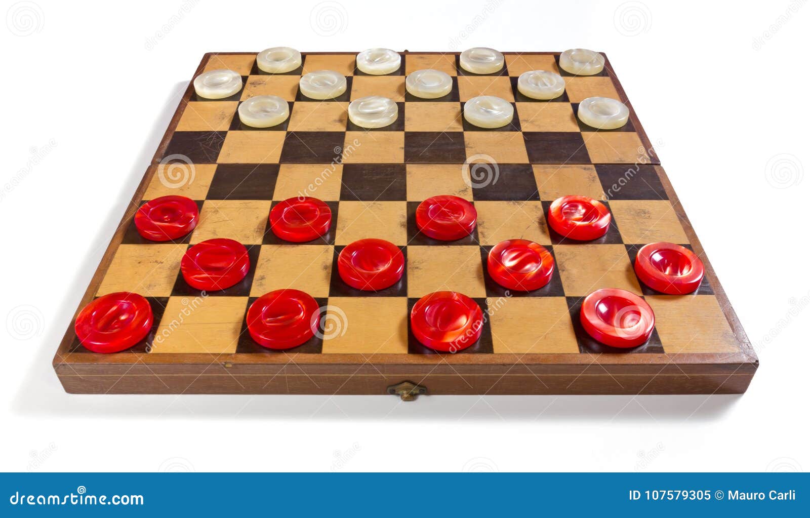 Checkerboard with Red and White Pieces Stock Image - Image of scratch ...