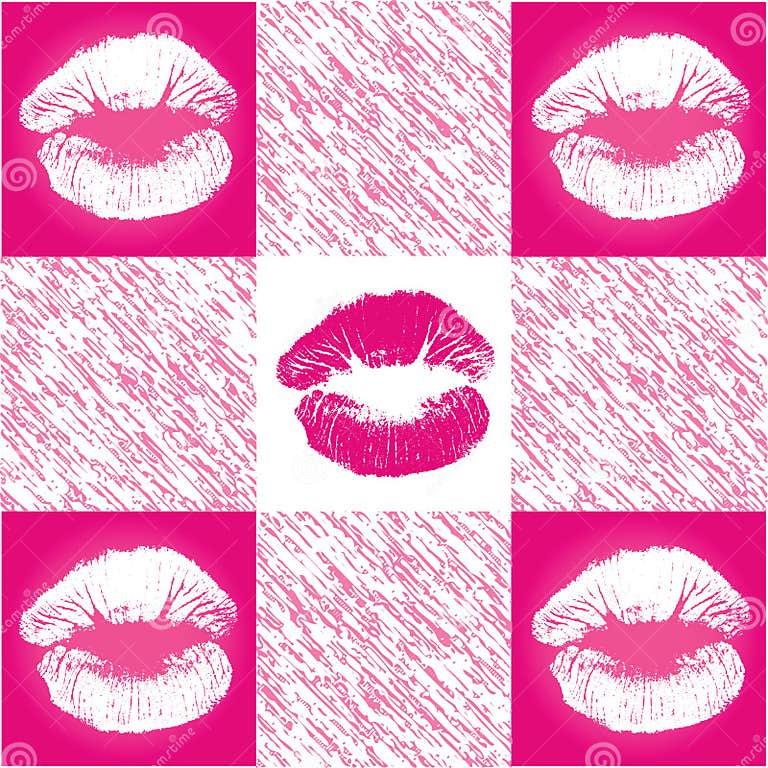 Checkerd Lip Print Pattern stock vector. Illustration of smooth - 16997328