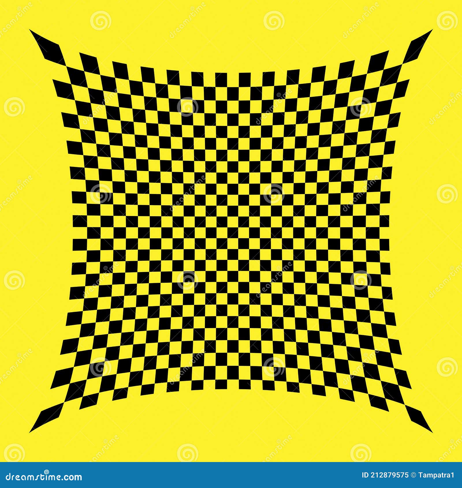 Checkered Abstract Wallpaper, Black and Yellow Fabric Illusion Pattern ...