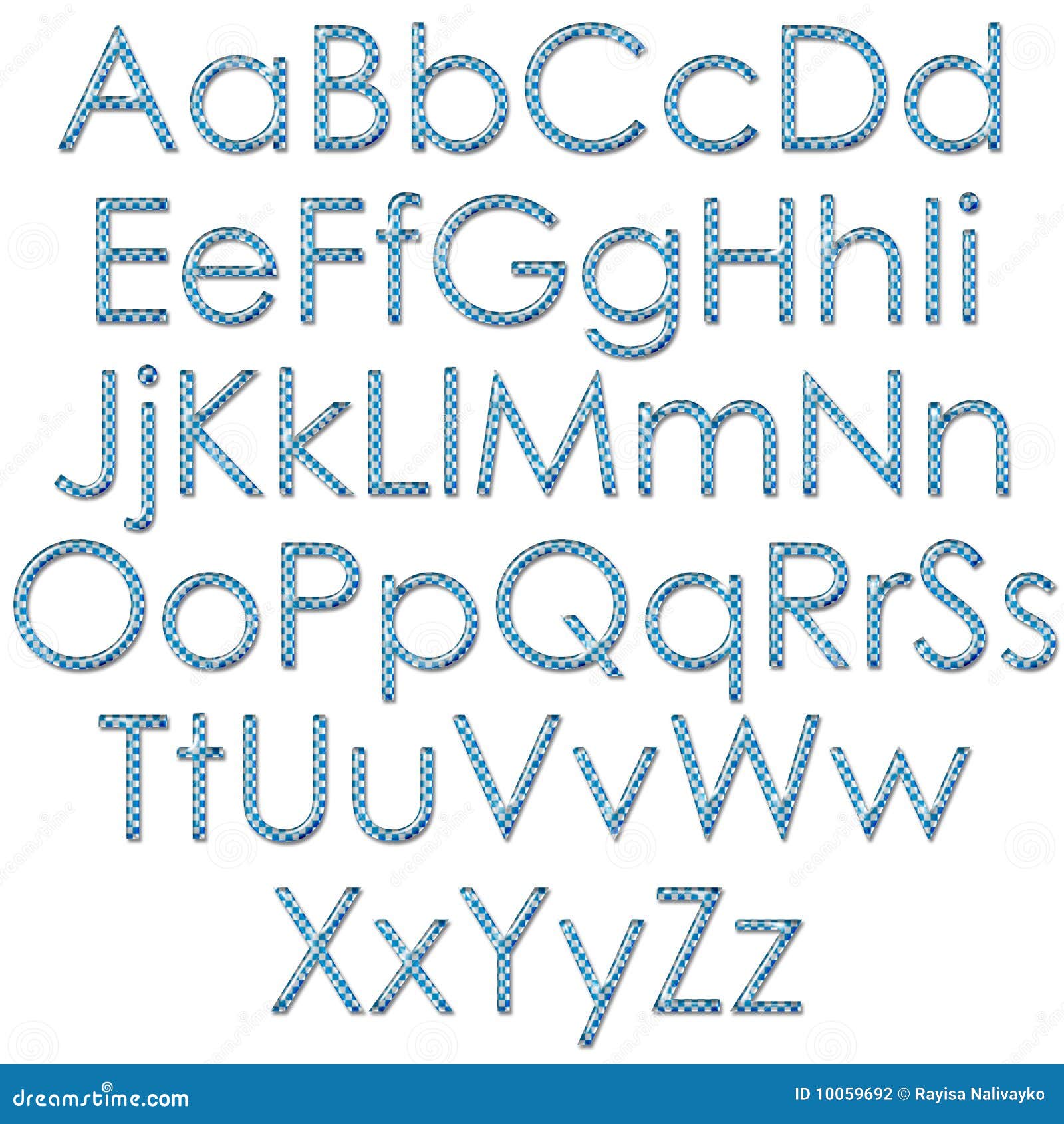 Checkered alphabet stock illustration. Illustration of graphic - 10059692