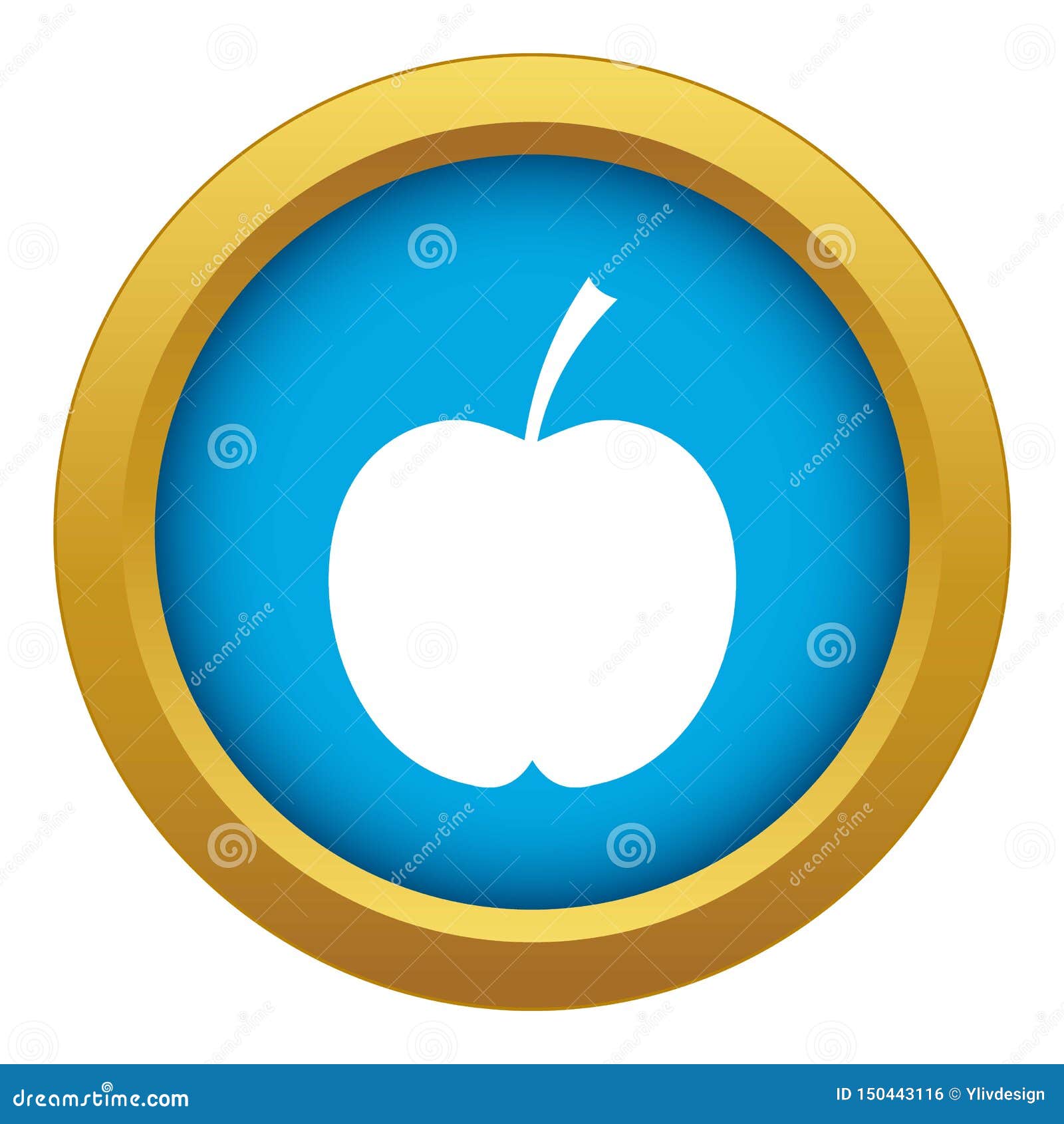 Checkered Apple Icon Blue Vector Isolated Stock Vector - Illustration ...