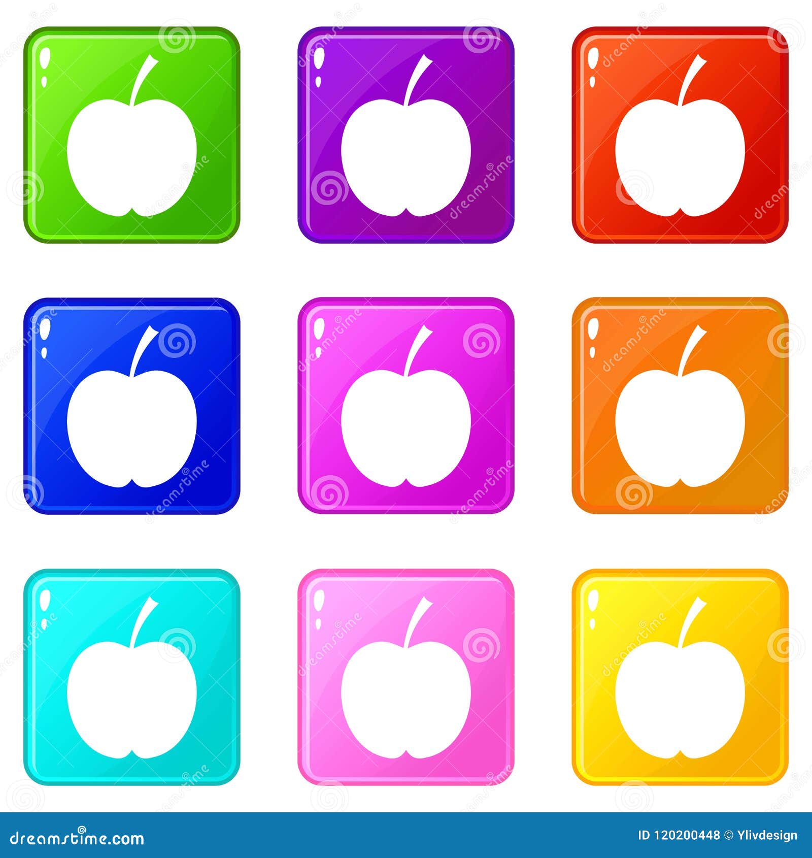 Checkered apple set 9 stock vector. Illustration of garden - 120200448