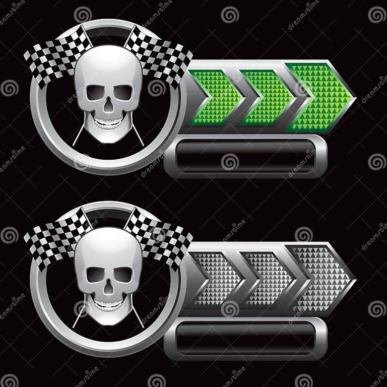 Checkered Arrows with Racing Flags and Skull Stock Vector ...