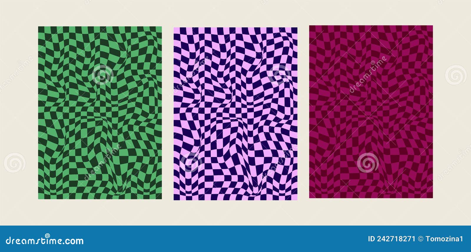 Checkered Background with Distorted Squares Stock Illustration ...
