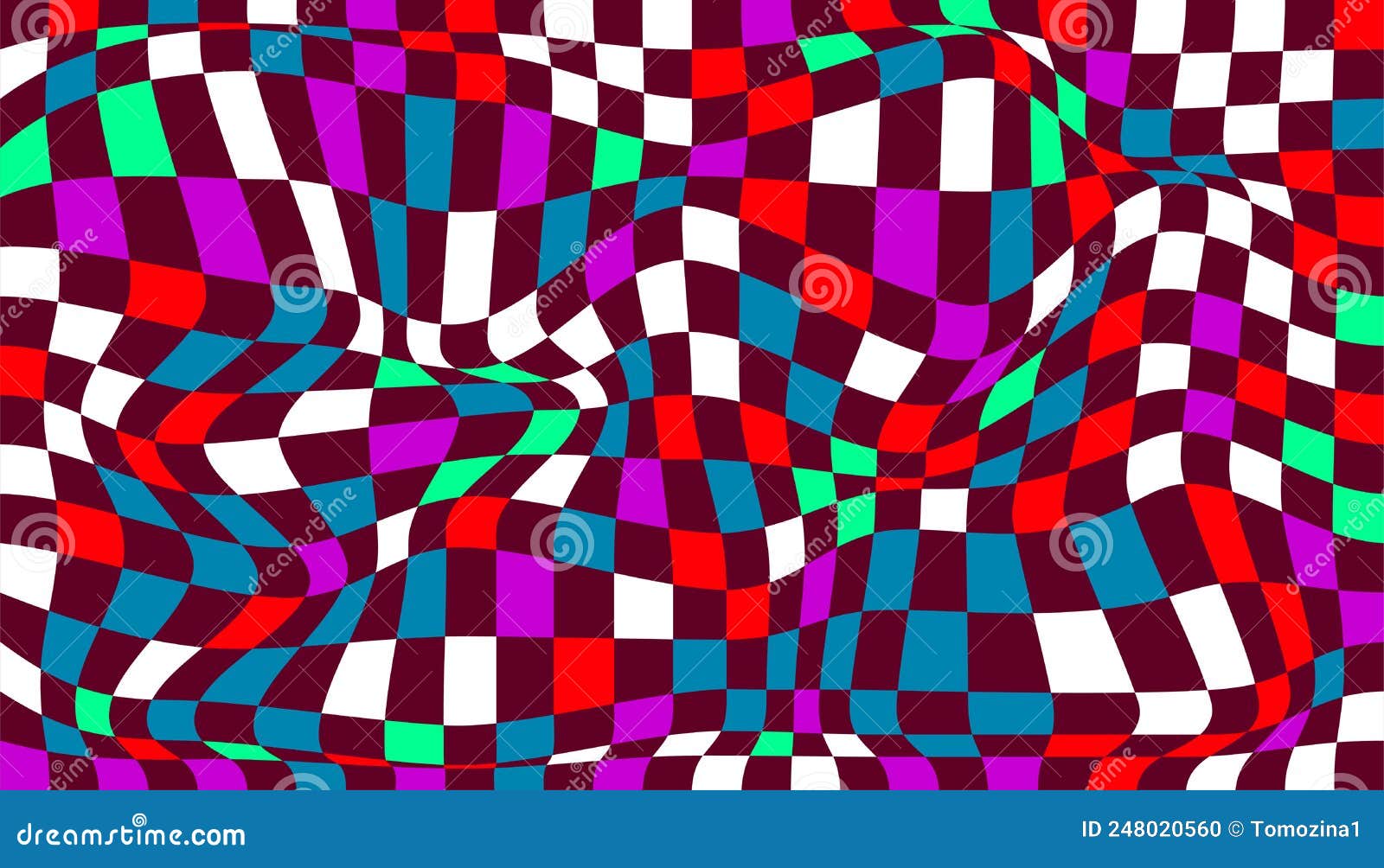 Checkered Background with Distorted Squares Stock Vector - Illustration ...