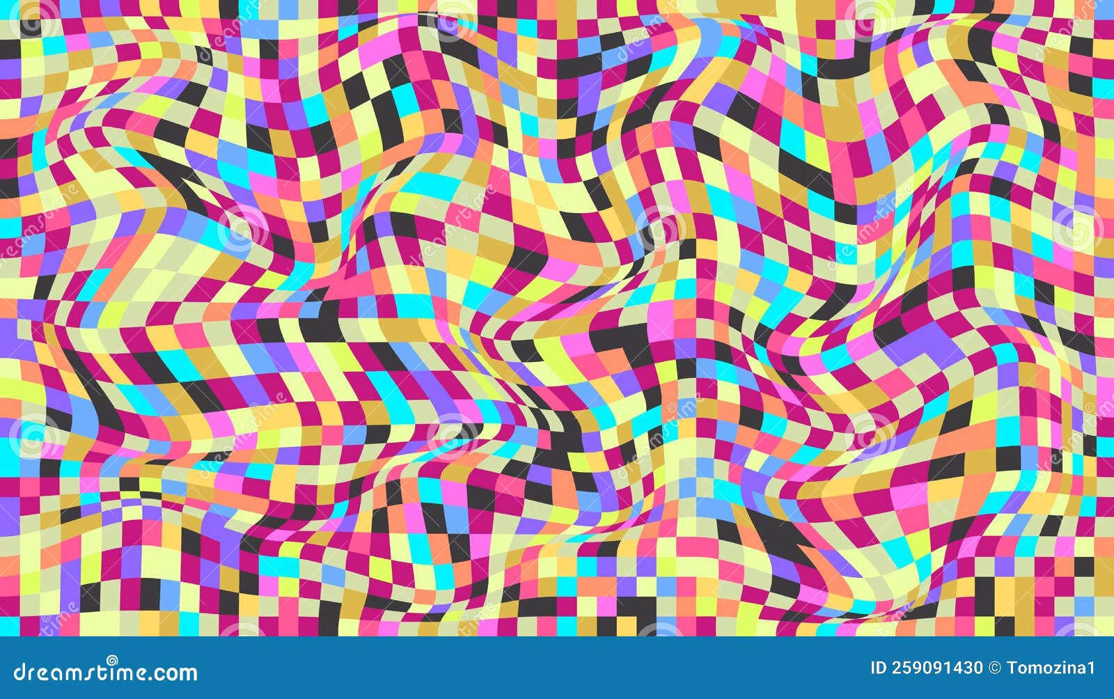 Checkered Background with Distorted Squares Stock Vector - Illustration ...