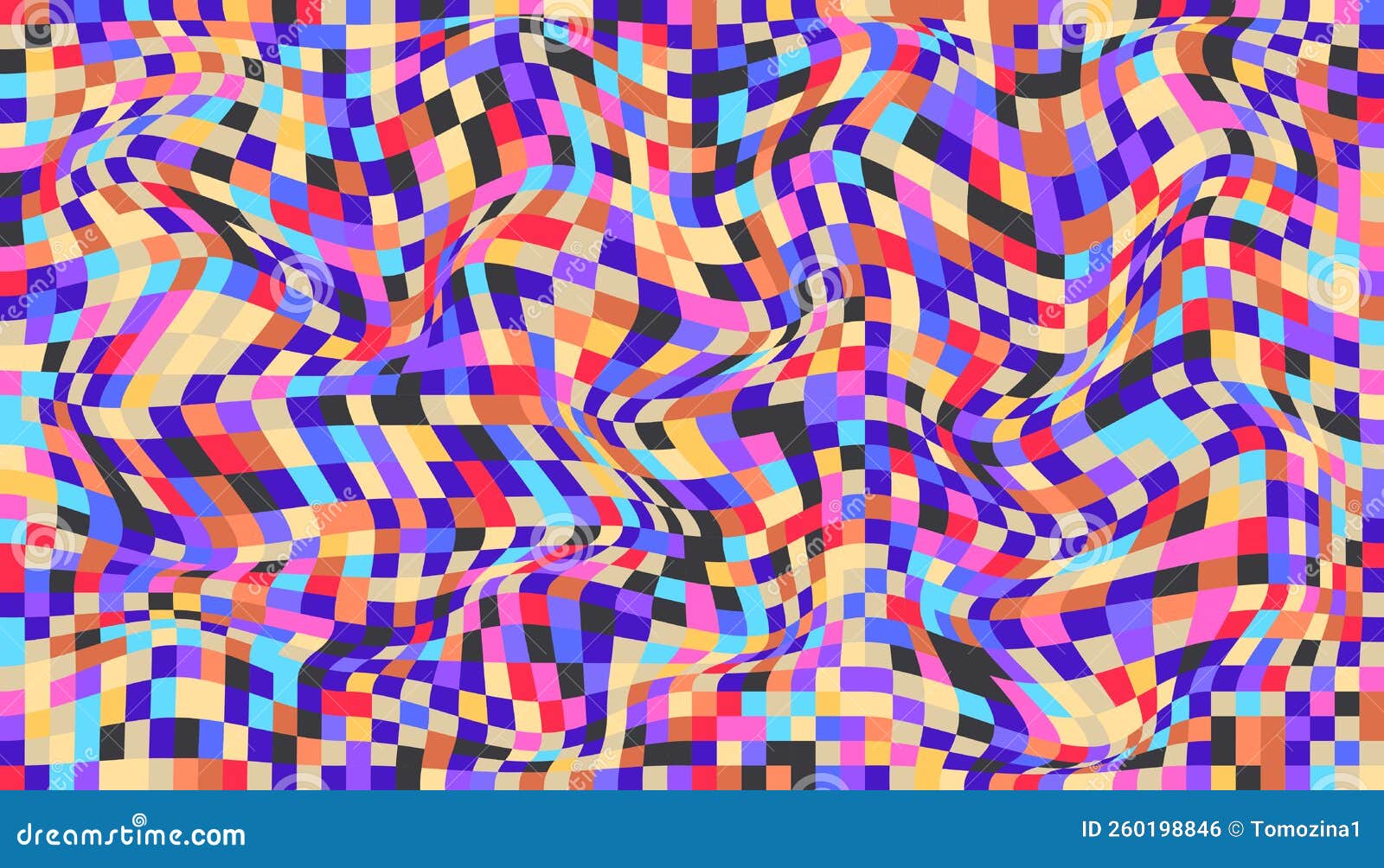 Checkered Background with Distorted Squares Stock Vector - Illustration ...