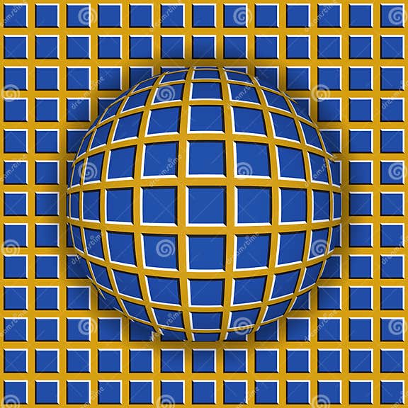 Checkered Ball Rolling Along the Checkered Surface. Abstract Vector ...