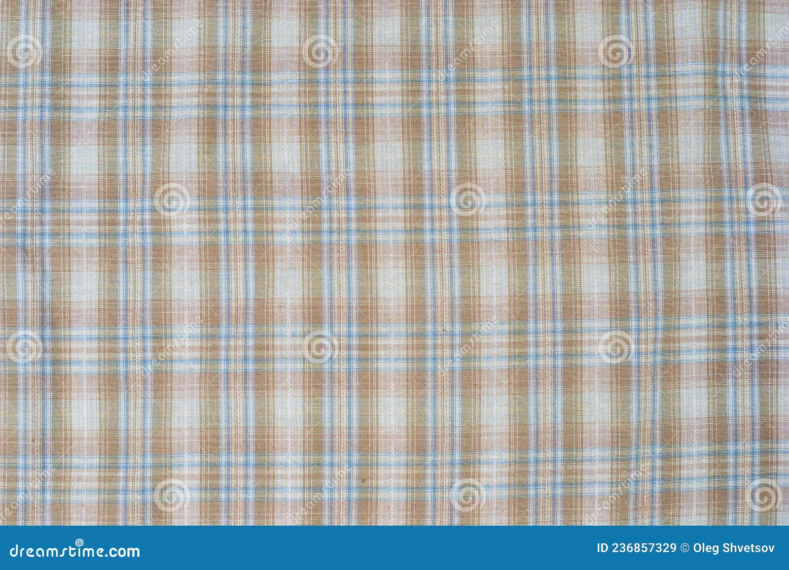 Checkered Beige Fabric Lies Flat Showing Pattern and Texture Stock ...