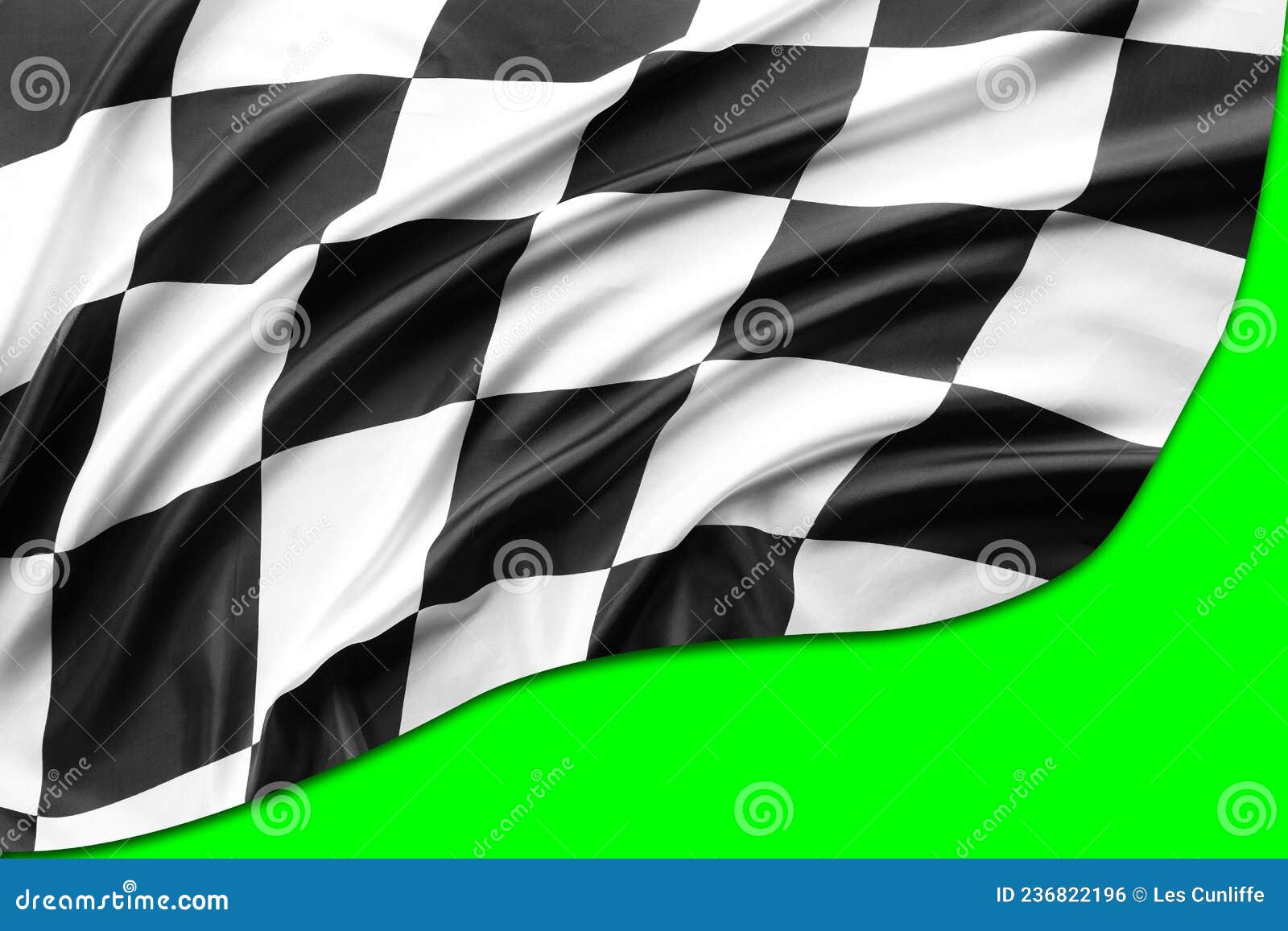 Checkered flag on green stock photo. Image of racingquot - 236822196