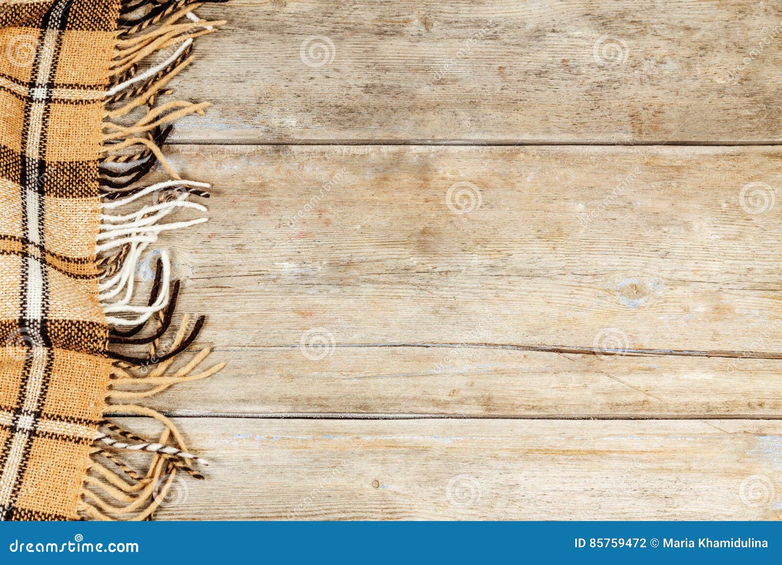 Checkered Blanket on an Wooden Surface Stock Photo - Image of home ...