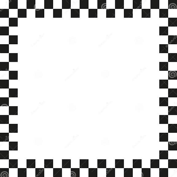 Checkered Border Frame. Black and White. Geometric Vector Pattern ...