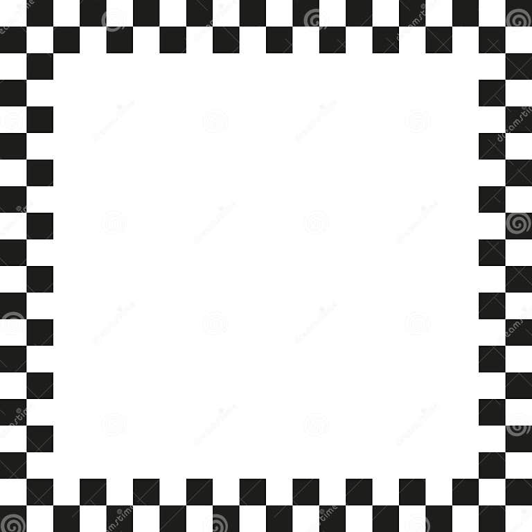 Checkered Border Frame. Black and White. Geometric Vector Pattern ...