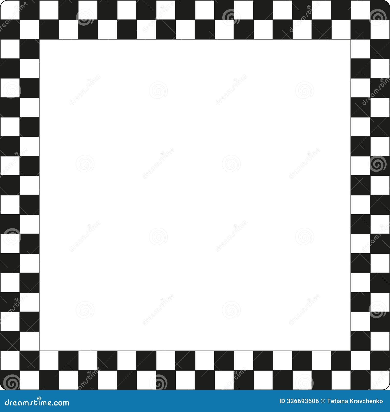 Checkered Border Frame. Black and White. Racing Flag Pattern. Vector ...