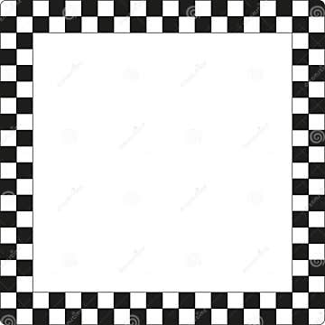 Checkered Border Frame. Black and White. Racing Flag Pattern. Vector ...