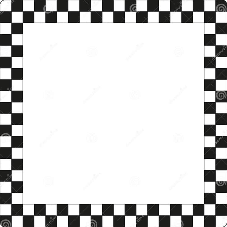 Checkered Border Frame. Black and White. Racing Flag Pattern. Vector ...