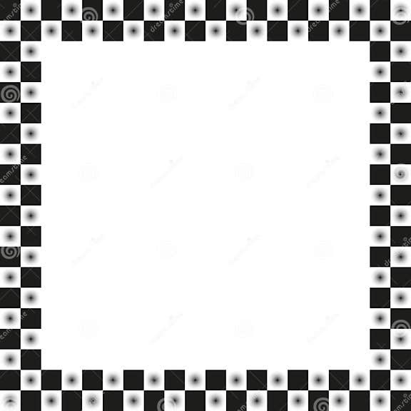 Checkered Border Frame. Black and White. Square Pattern. Vector ...