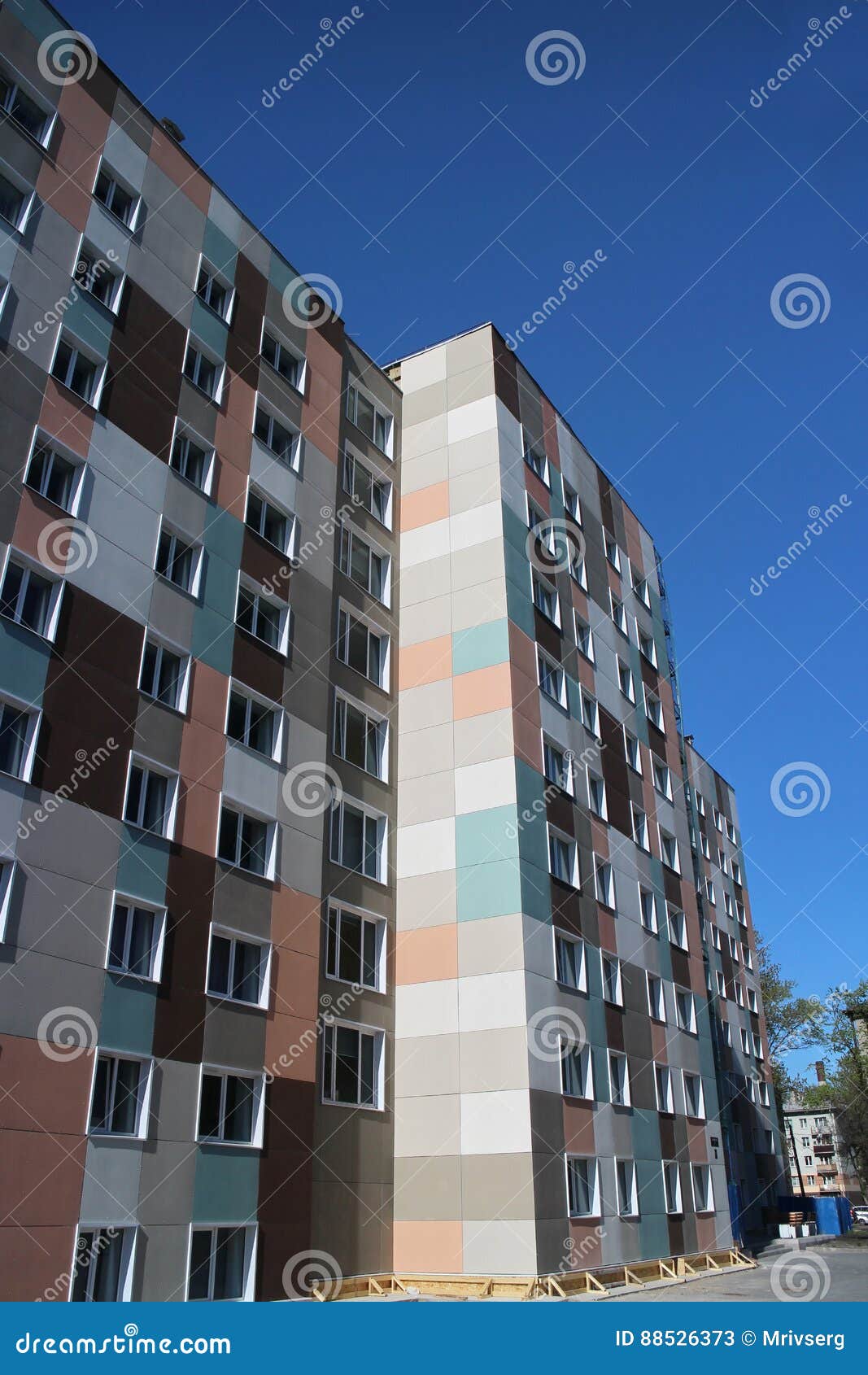 Checkered Building Exterior Stock Image - Image of cells, contemporary ...