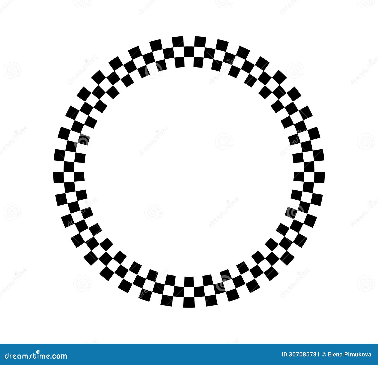 Checkered Circle Frame. Circle Frame with Checkerboard Geometric ...