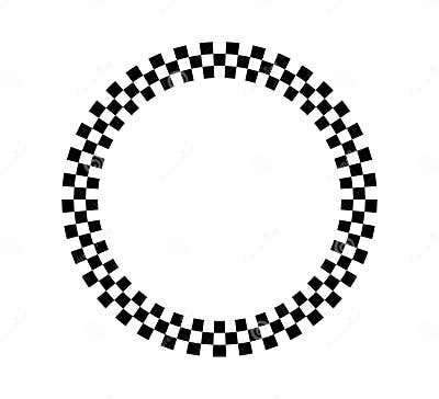 Checkered Circle Frame. Circle Frame with Checkerboard Geometric ...