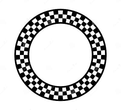 Checkered Circle Frame. Circle Frame with Checkerboard Geometric ...