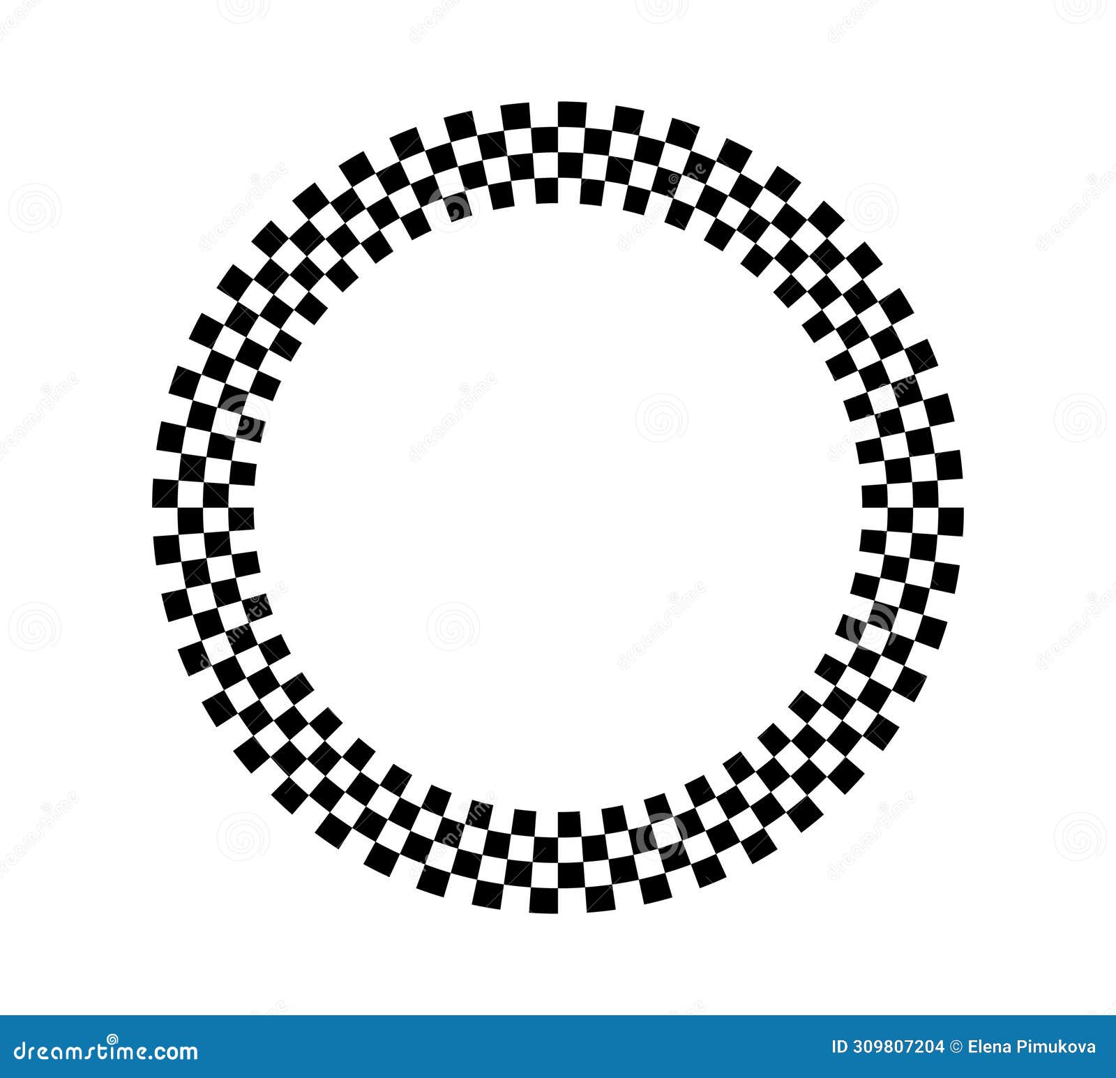 Checkered Circle Frame. Circle Frame with Checkerboard Geometric ...