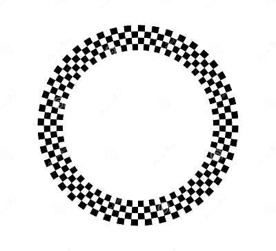 Checkered Circle Frame. Circle Frame with Checkerboard Geometric ...