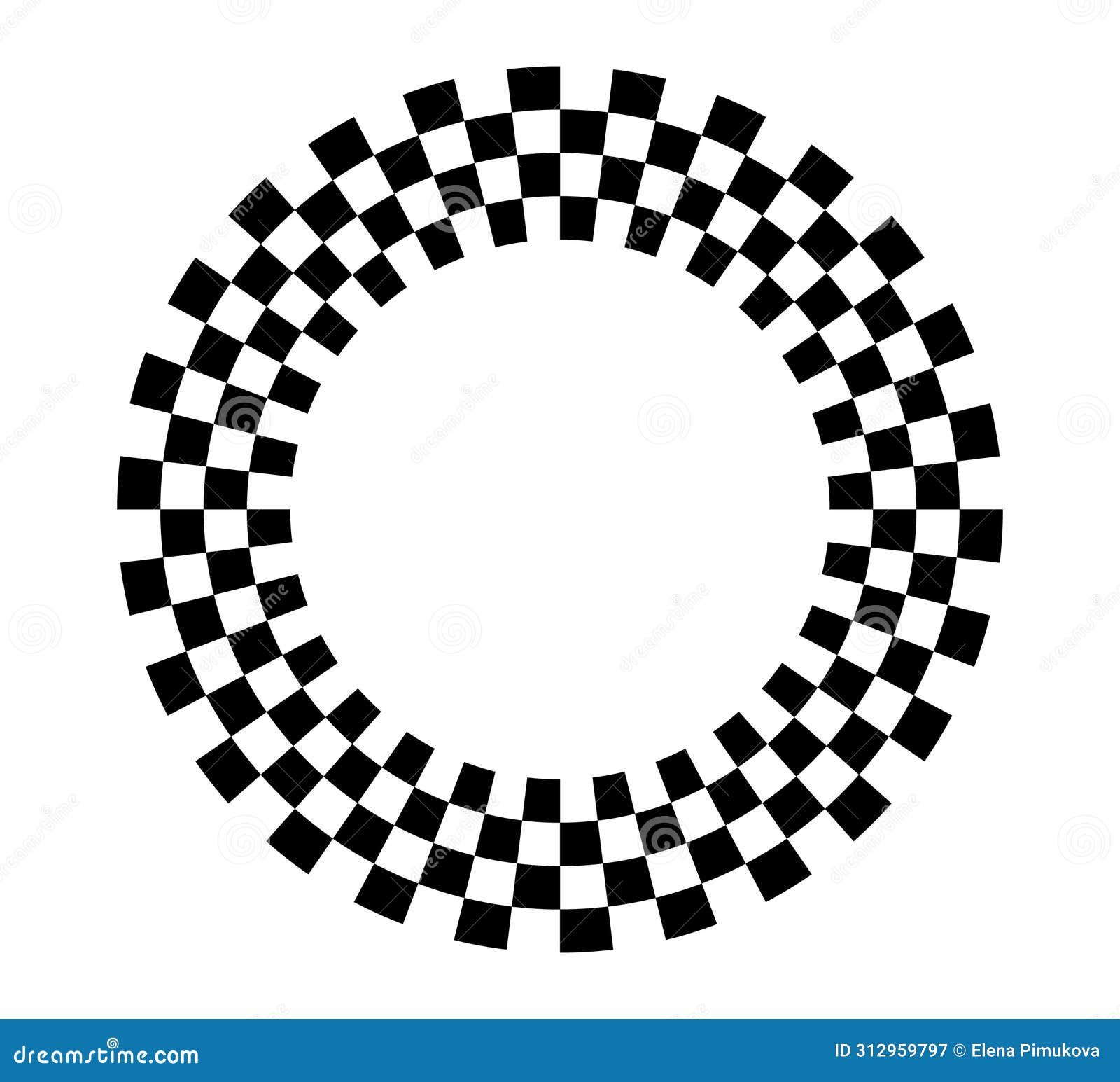 Checkered Circle Frame. Circle Frame with Checkerboard Geometric ...