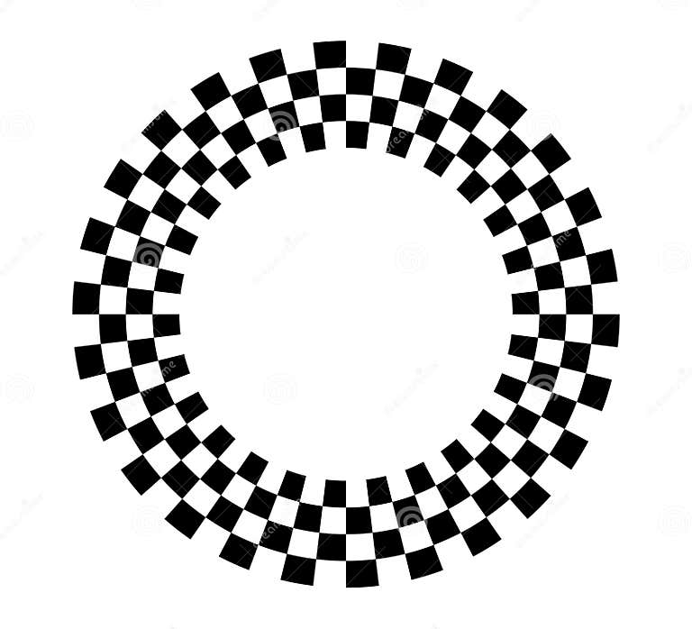 Checkered Circle Frame. Circle Frame with Checkerboard Geometric ...