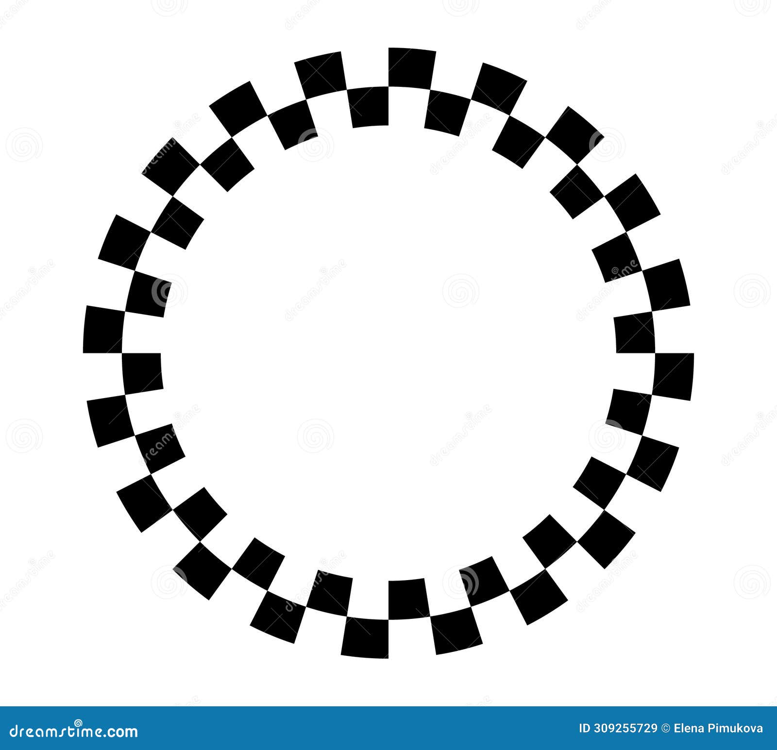 Checkered Circle Frame. Circle Frame with Checkerboard Geometric ...