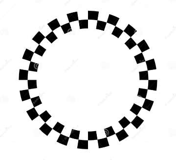 Checkered Circle Frame. Circle Frame with Checkerboard Geometric ...