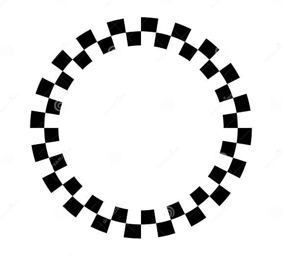 Checkered Circle Frame. Circle Frame with Checkerboard Geometric ...