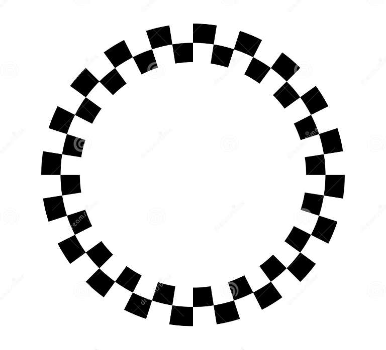 Checkered Circle Frame. Circle Frame with Checkerboard Geometric ...
