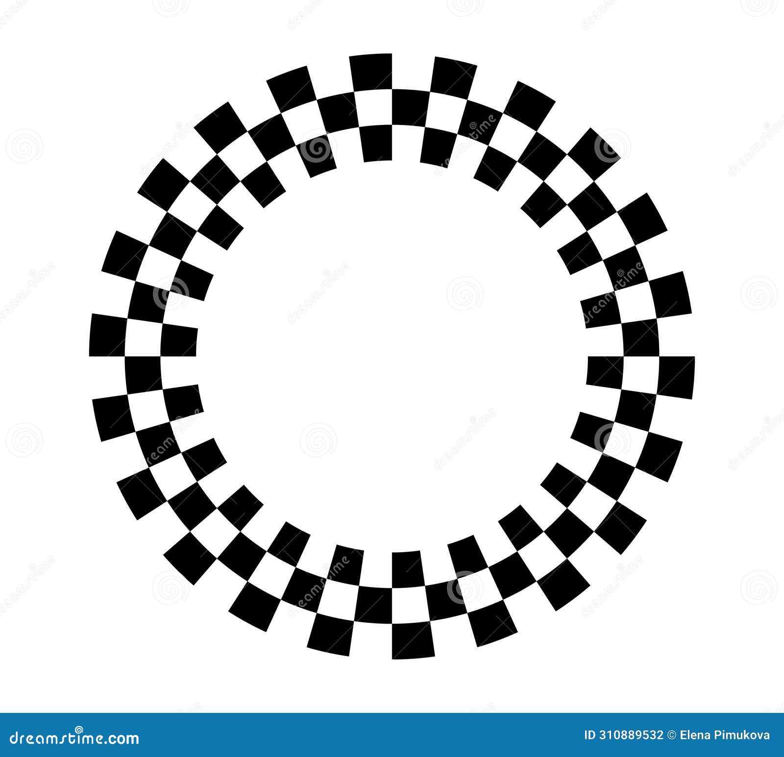 Checkered Circle Frame. Circle Frame with Checkerboard Geometric ...