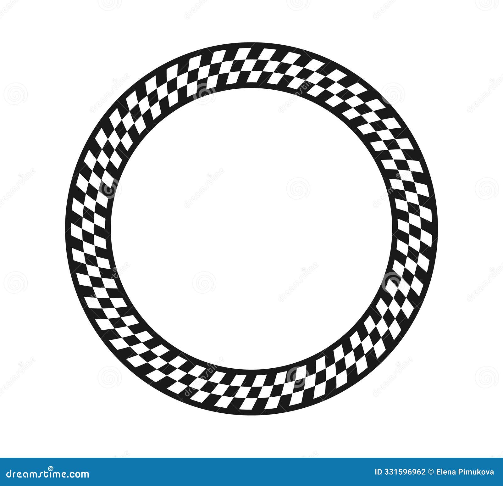 Checkered Circle Frame. Circle Race Checker Flag Pattern. Checkerboard ...