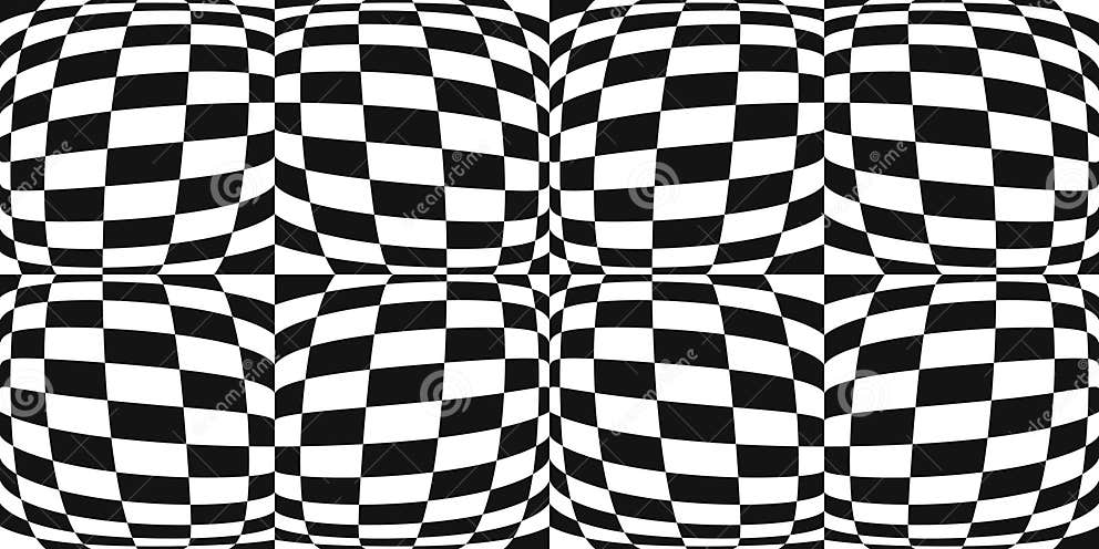 Checkered and Convex Pattern. Vector Chess and Seamless Pattern Stock ...