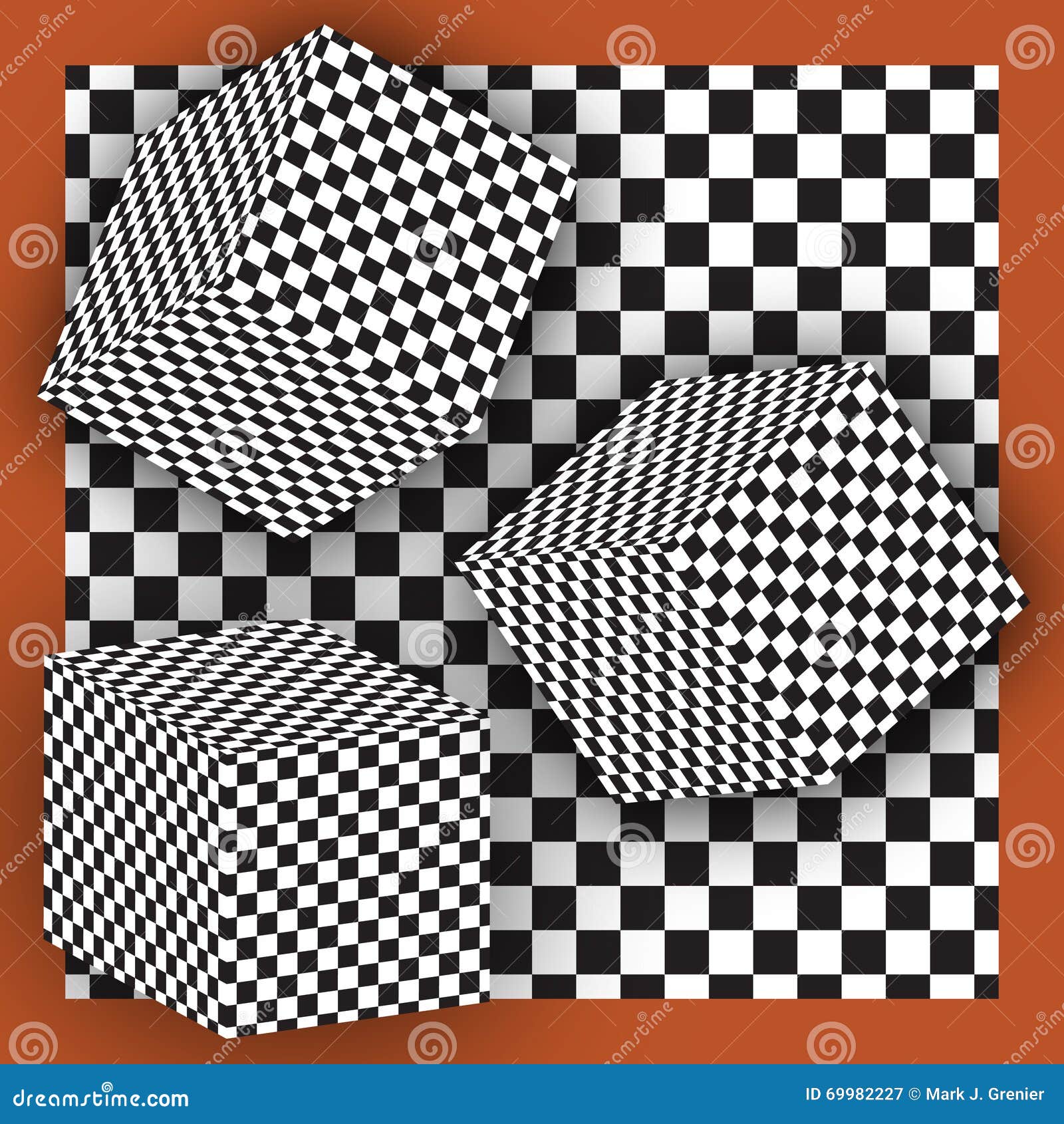 Checkered Cubes stock illustration. Illustration of geometric - 69982227