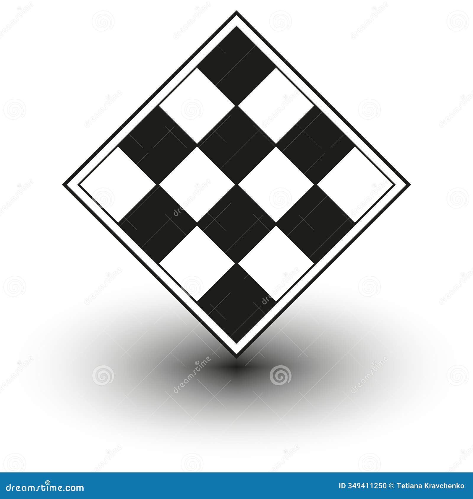 Checkered Diamond Icon. Geometric Optical Design. Abstract Vector Shape ...