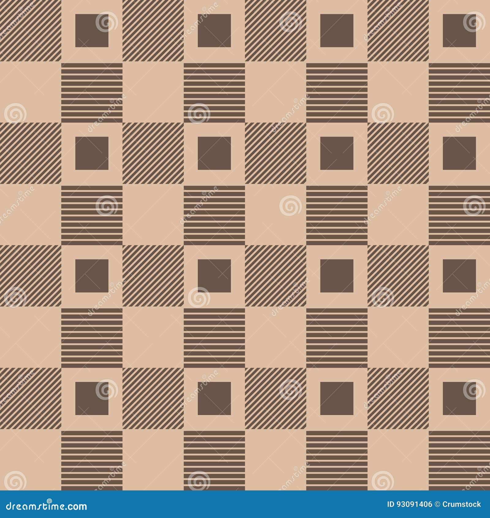 Checkered Fabric Background. Brown and Beige Seamless Pattern Stock ...