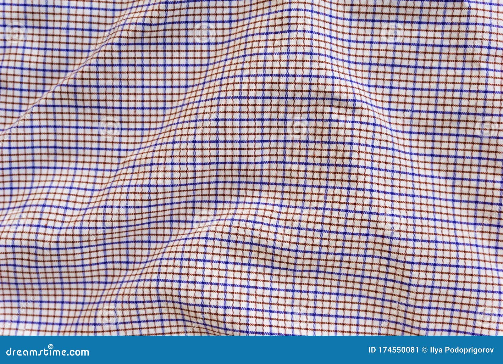 Checkered Fabric Background Texture, Crumpled Cloth with Pattern Stock ...