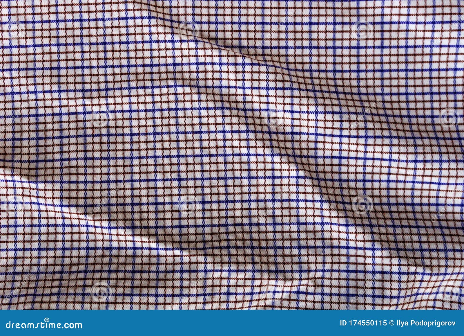 Checkered Fabric Background Texture, Crumpled Cloth with Pattern Stock ...