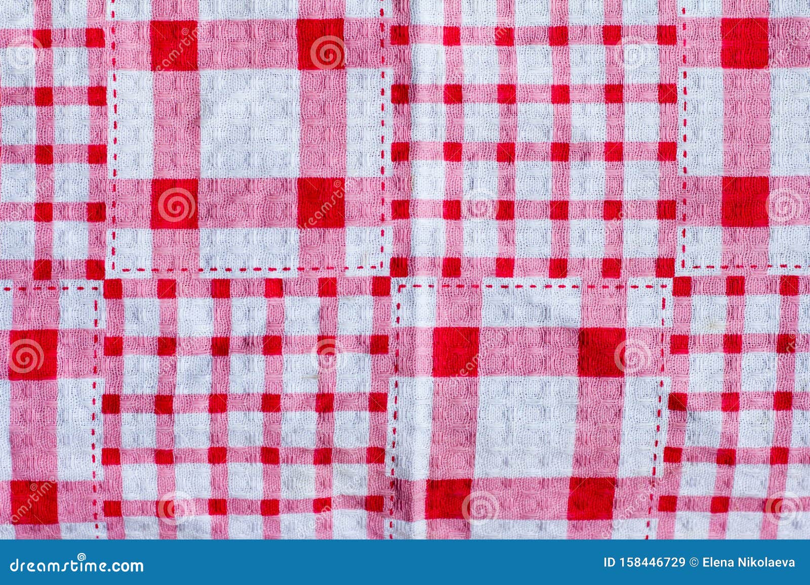 Checkered Fabric, Red Checkered Tablecloth Background with Copy Space ...