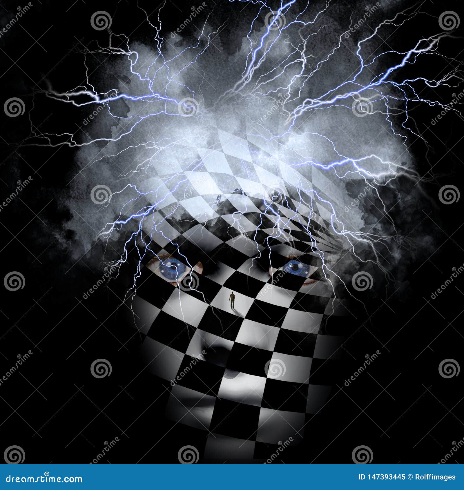 Checkered face stock illustration. Illustration of clouds - 147393445