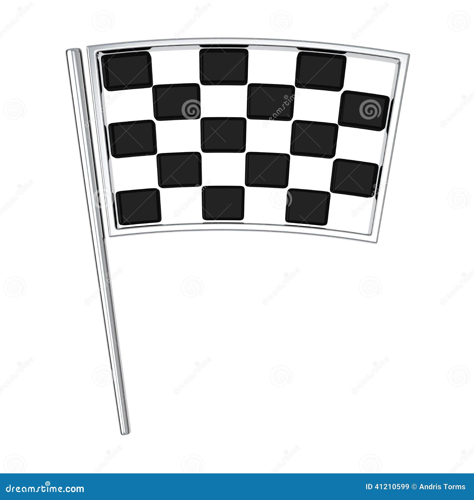 Checkered finish flag, 3d stock illustration. Illustration of sign ...