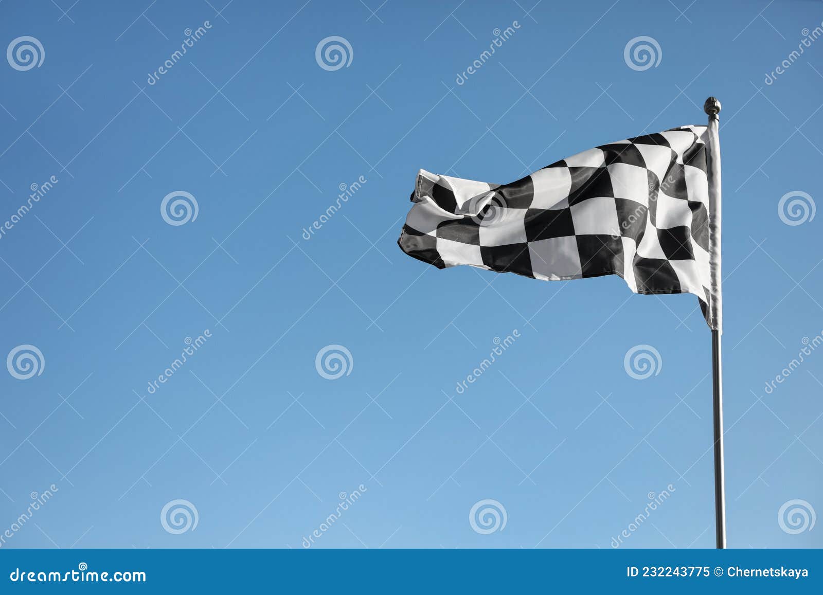 Checkered Finish Flag On White Background. Auto Racing Symbol Royalty ...