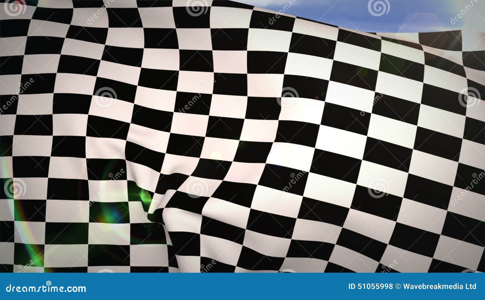 Checkered Flag Blowing in Wind Stock Footage - Video of montage, windy ...