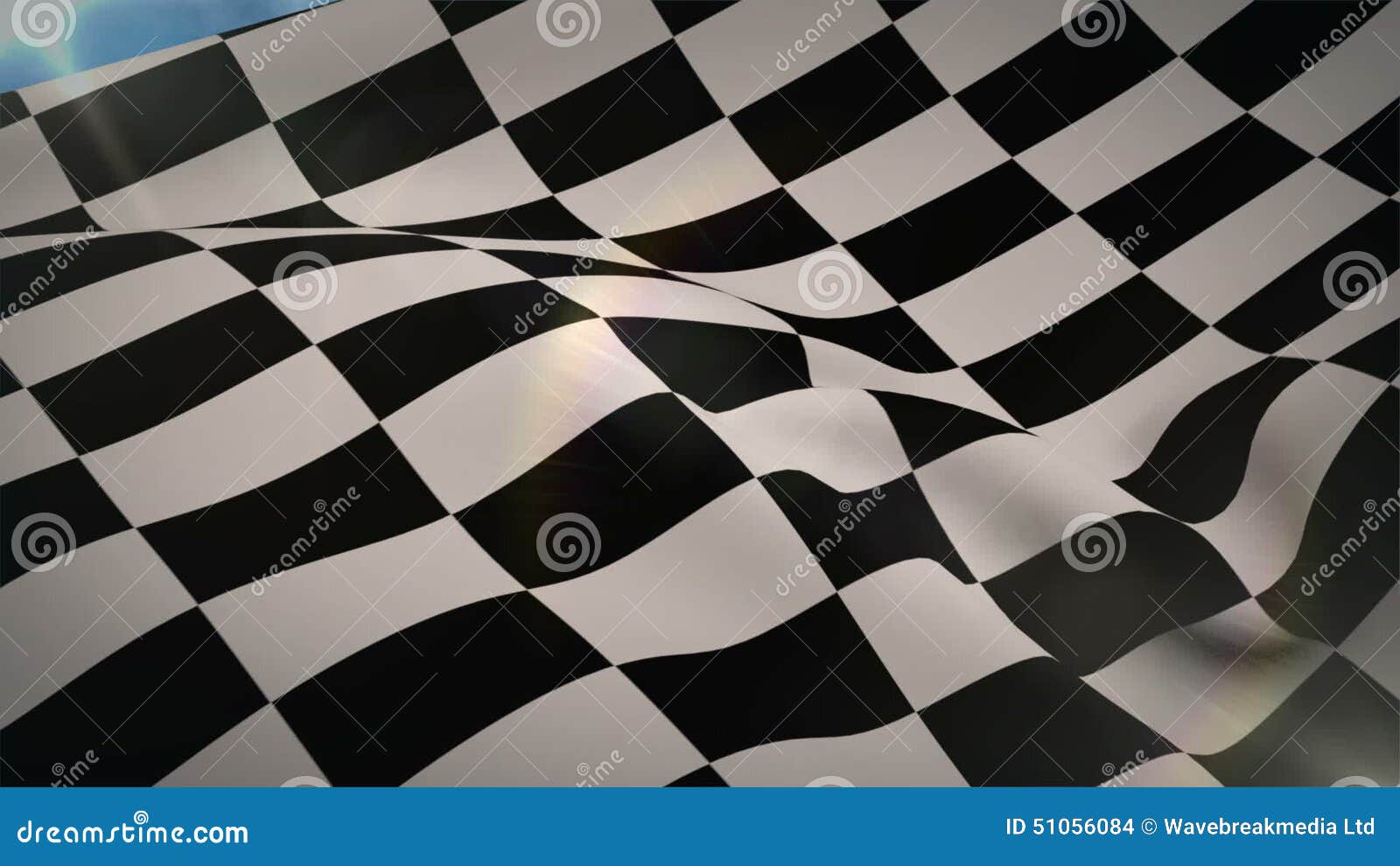 Checkered Flag Blowing in Wind Stock Footage - Video of black, waving ...