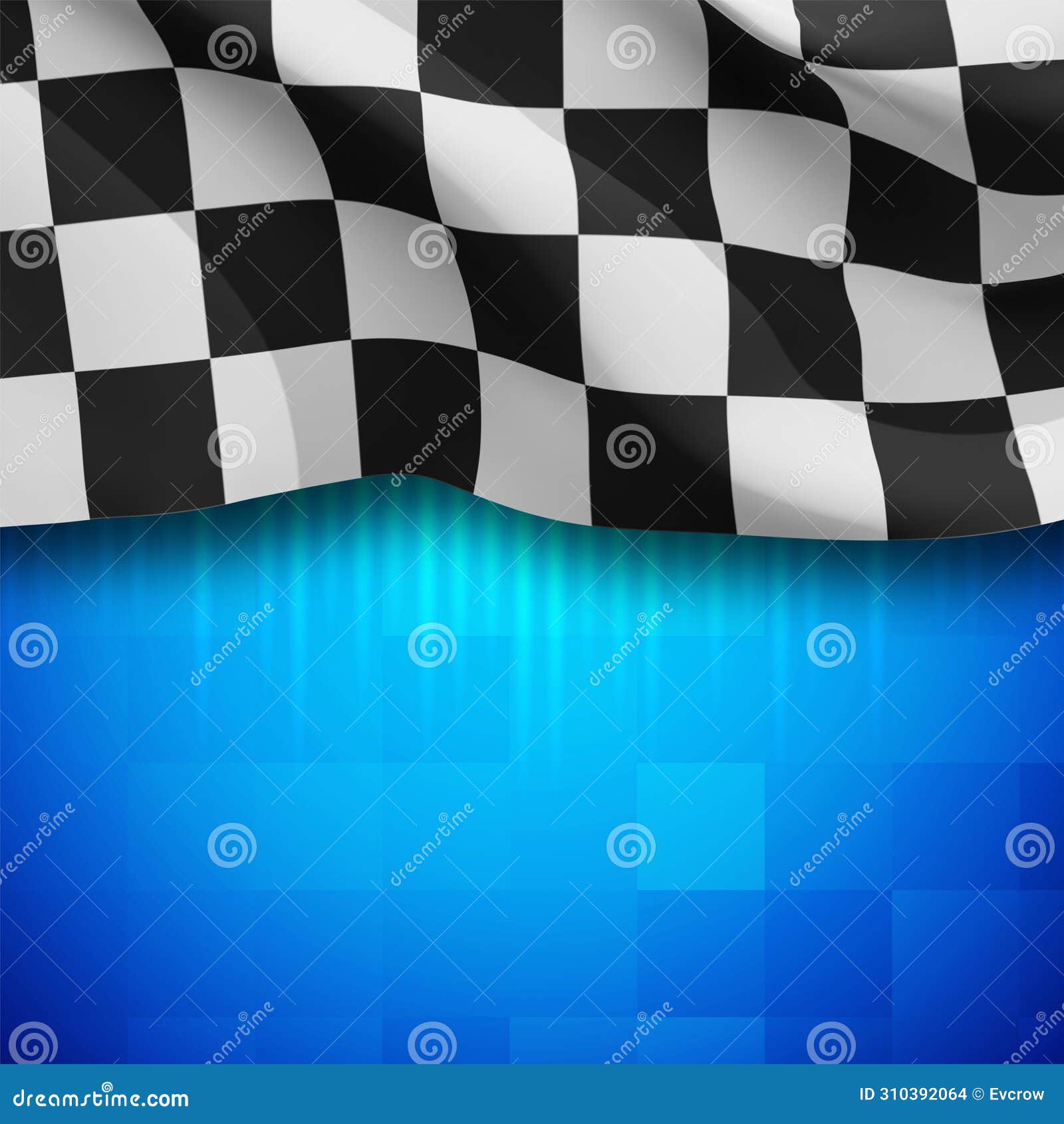 Checkered Flag on Blue Background. Rally Flag Stock Illustration ...